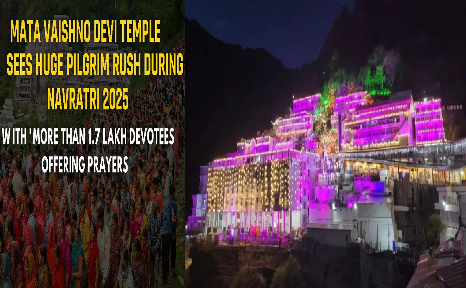 Mata Vaishno Devi Temple Sees Huge Pilgrim Rush During Navratri 2025 ...